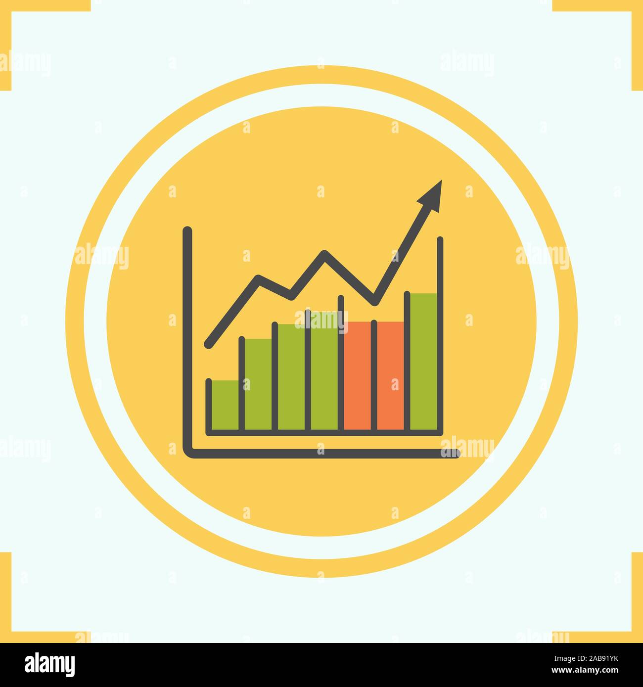 Income growth chart color icon. Diagram. Business graph. Stock market ...