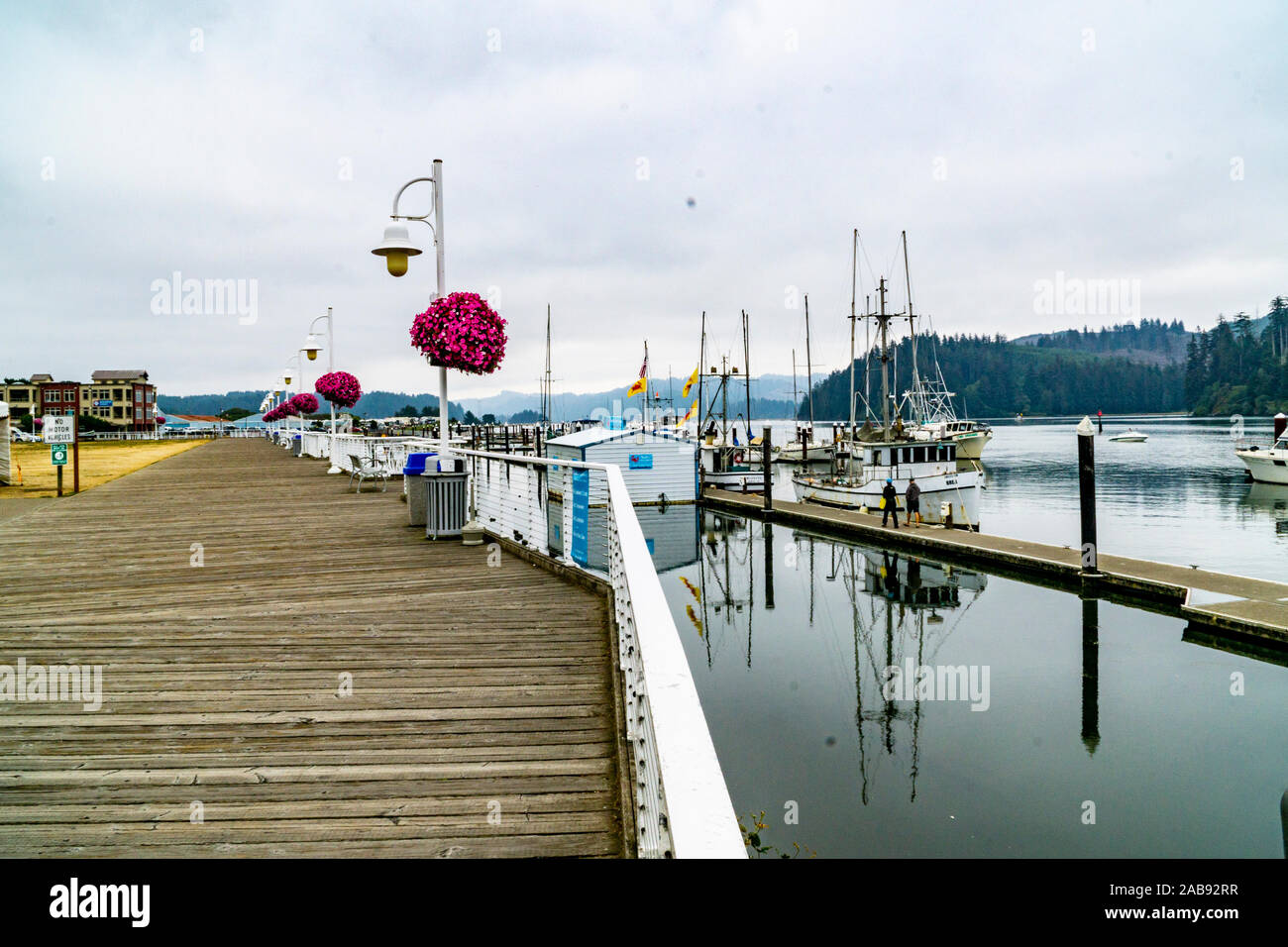 Florence Oregon a scenic quiet coastal tourist oriented town Stock ...