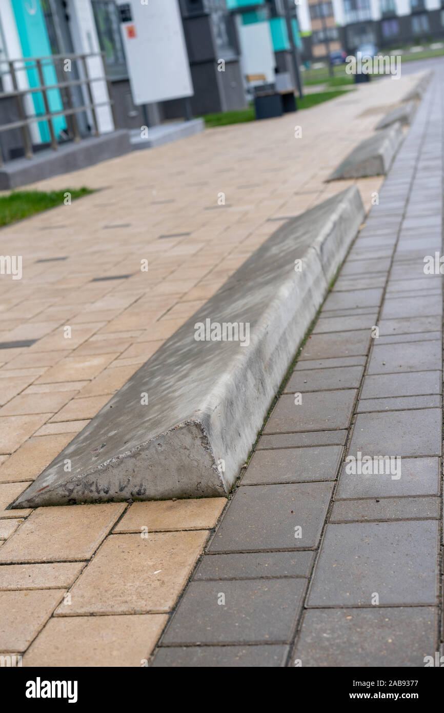 modern architecture. unusual version of the curb on the sidewalk Stock ...