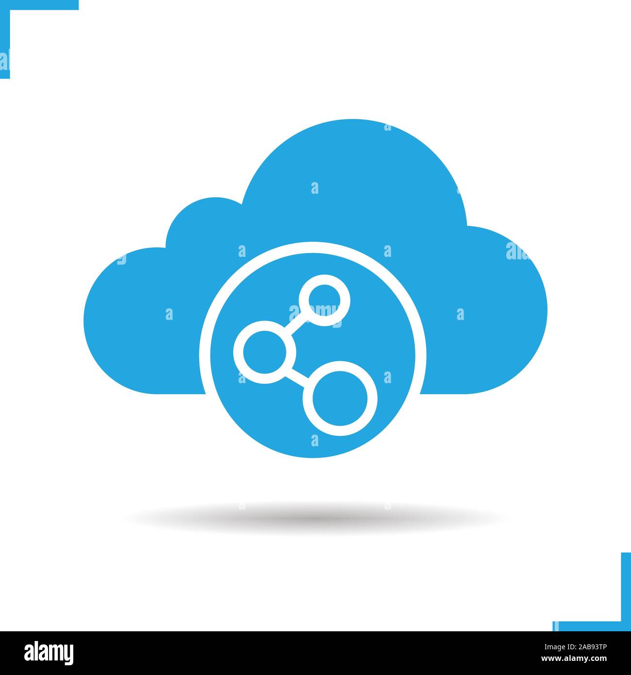 Cloud storage connection icon. Drop shadow silhouette symbol. Cloud ...