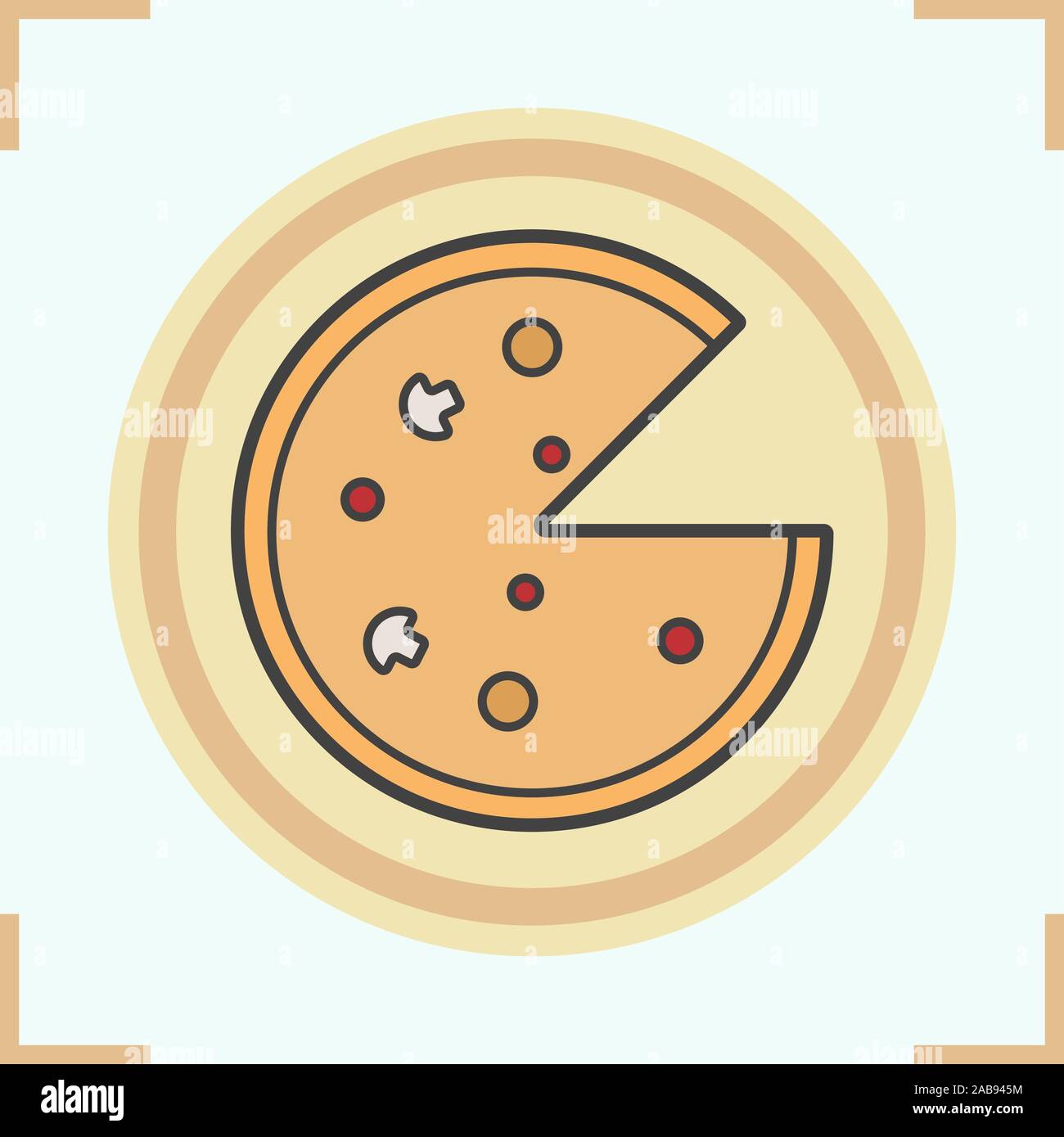 Pizza color icon. Pizzeria symbol. Isolated vector illustration Stock ...