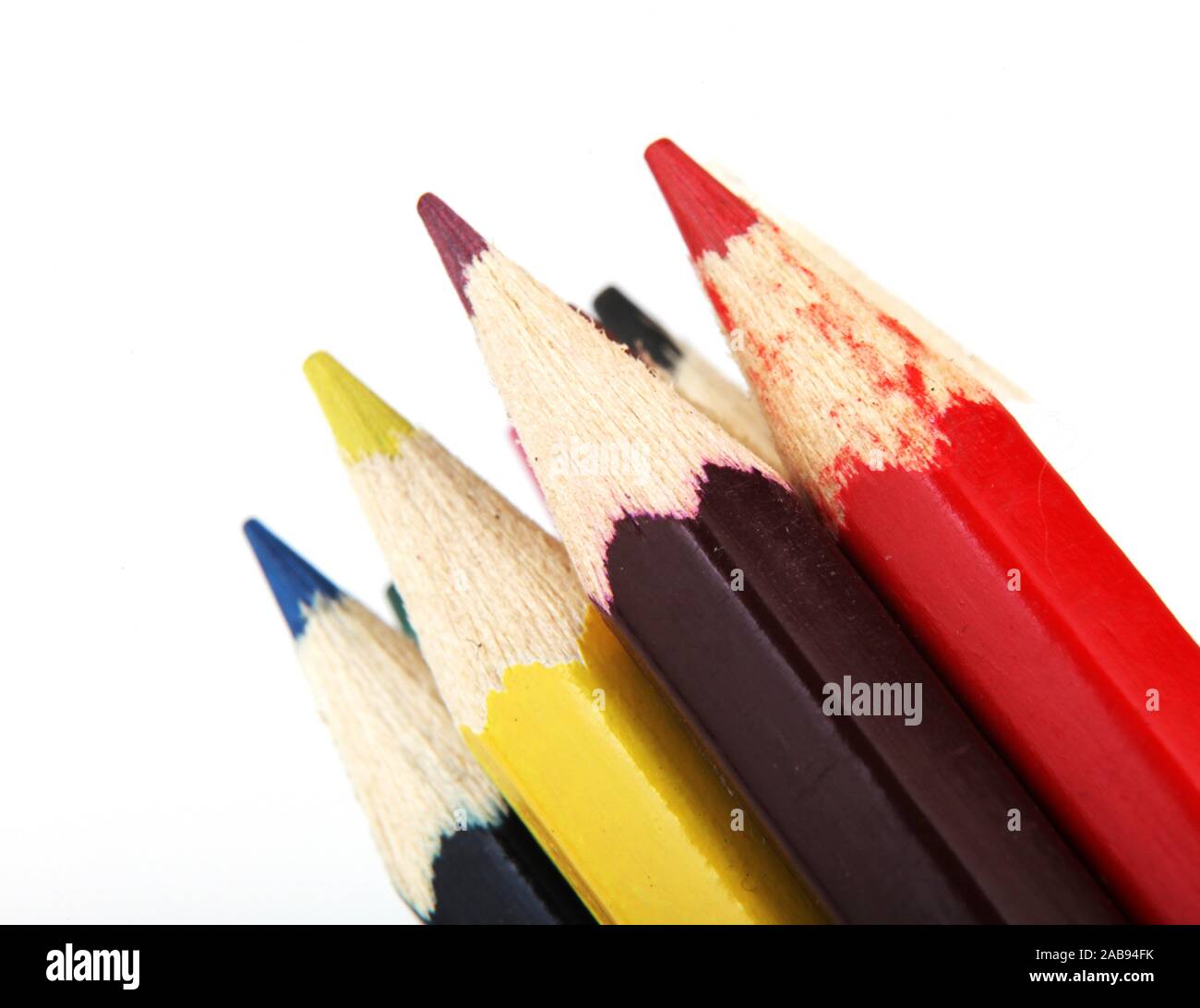 Colour Pencils Isolated On White Background Stock Photo - Alamy