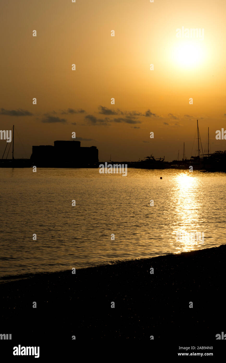 Paphos harbour sunset hi-res stock photography and images - Alamy