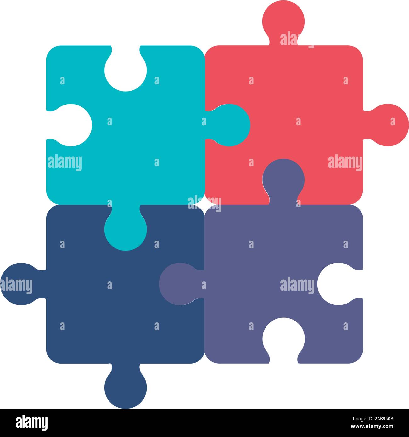 team puzzle pieces flat style icon vector illustration design Stock ...
