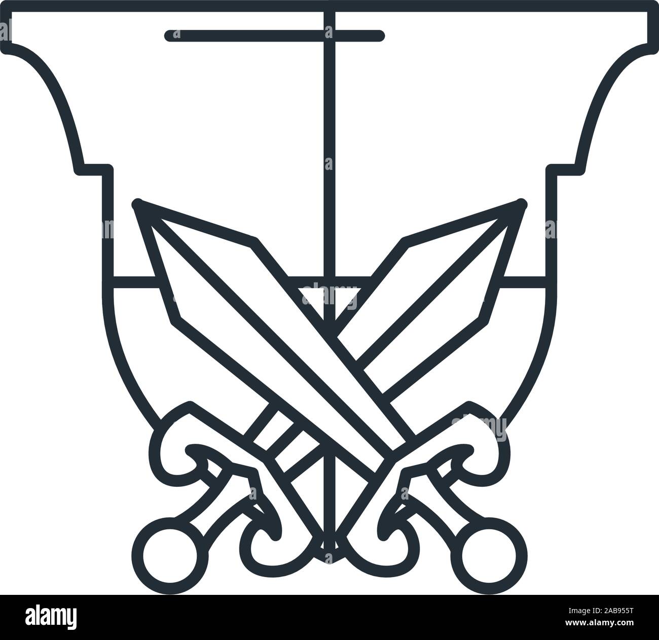 medieval shield with swords crossed flat icon vector illustration design Stock Vector Image ...