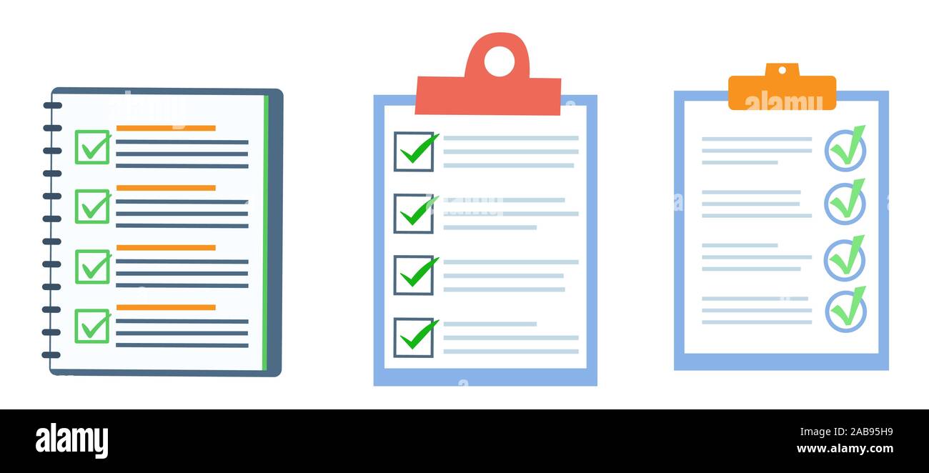 Activity check box set. Vector design of flat icon Stock Vector Image ...