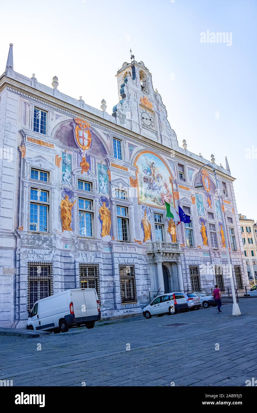 GENOA, ITALY - September 11, 2019: Palazzo San Giorgio - Palazzo delle ...