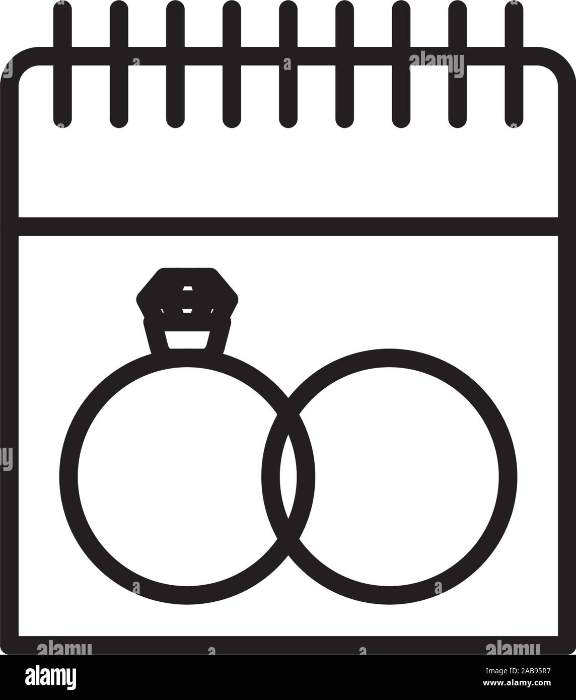 calendar with rings line style vector illustration design Stock Vector ...