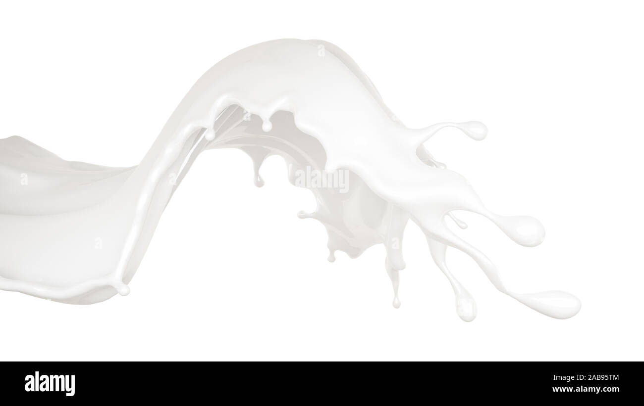Splash of thick white liquid. 3d rendering, 3d illustration Stock Photo ...