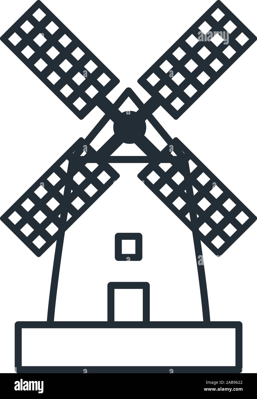 Medieval mill illustration Stock Vector Images - Alamy