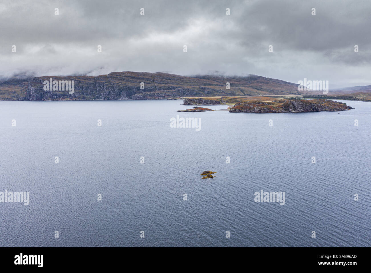 Drone shoot over uninhabited Isle of Martin of the West Coast of ...