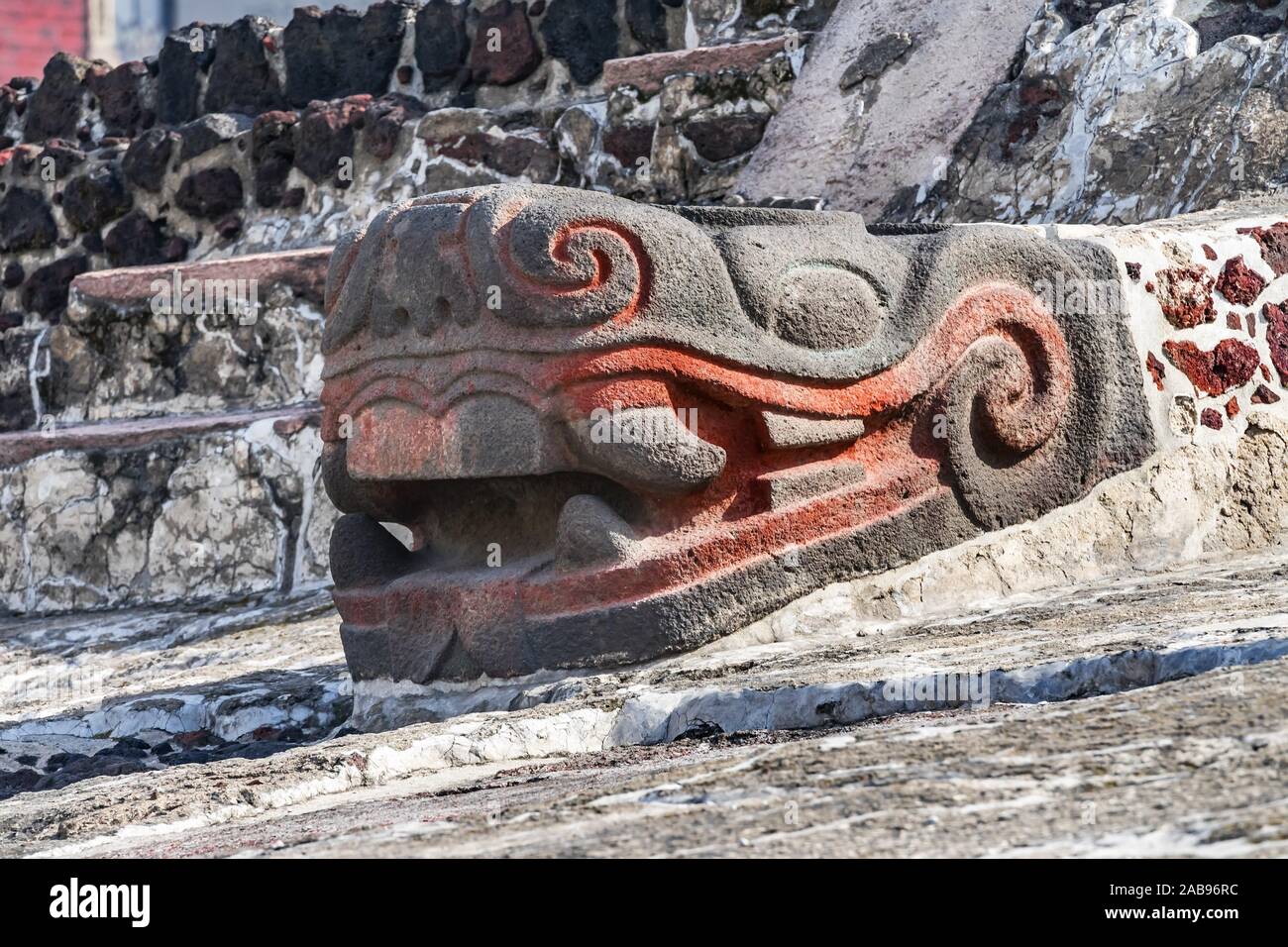 Ancient Aztec Snake Stone Statue Templo Mayor Mexico City Mexico. Great ...
