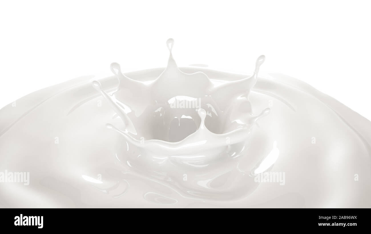 Splash of thick white liquid. 3d rendering, 3d illustration Stock Photo ...