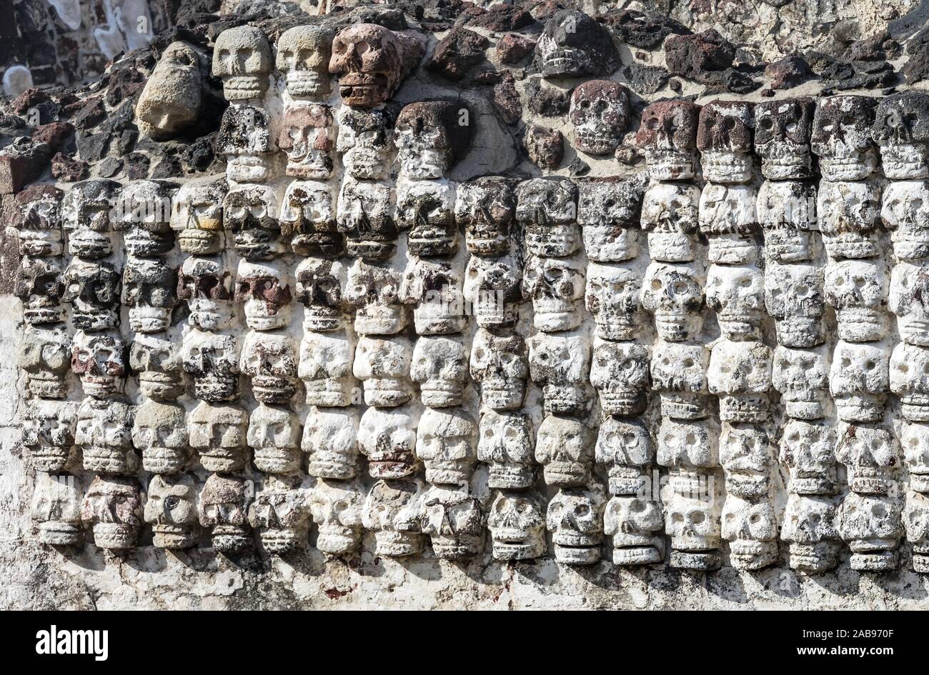 Ancient Aztec Skull Wall Templo Mayor Mexico City Mexico. Great Aztec ...