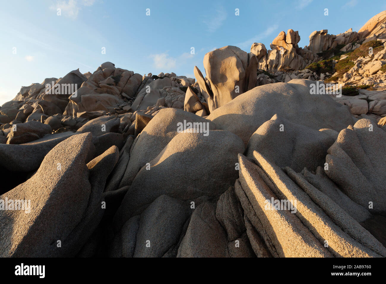 Rocks in the Moon Valley during the sunset, north of Sardinia , Italy ...