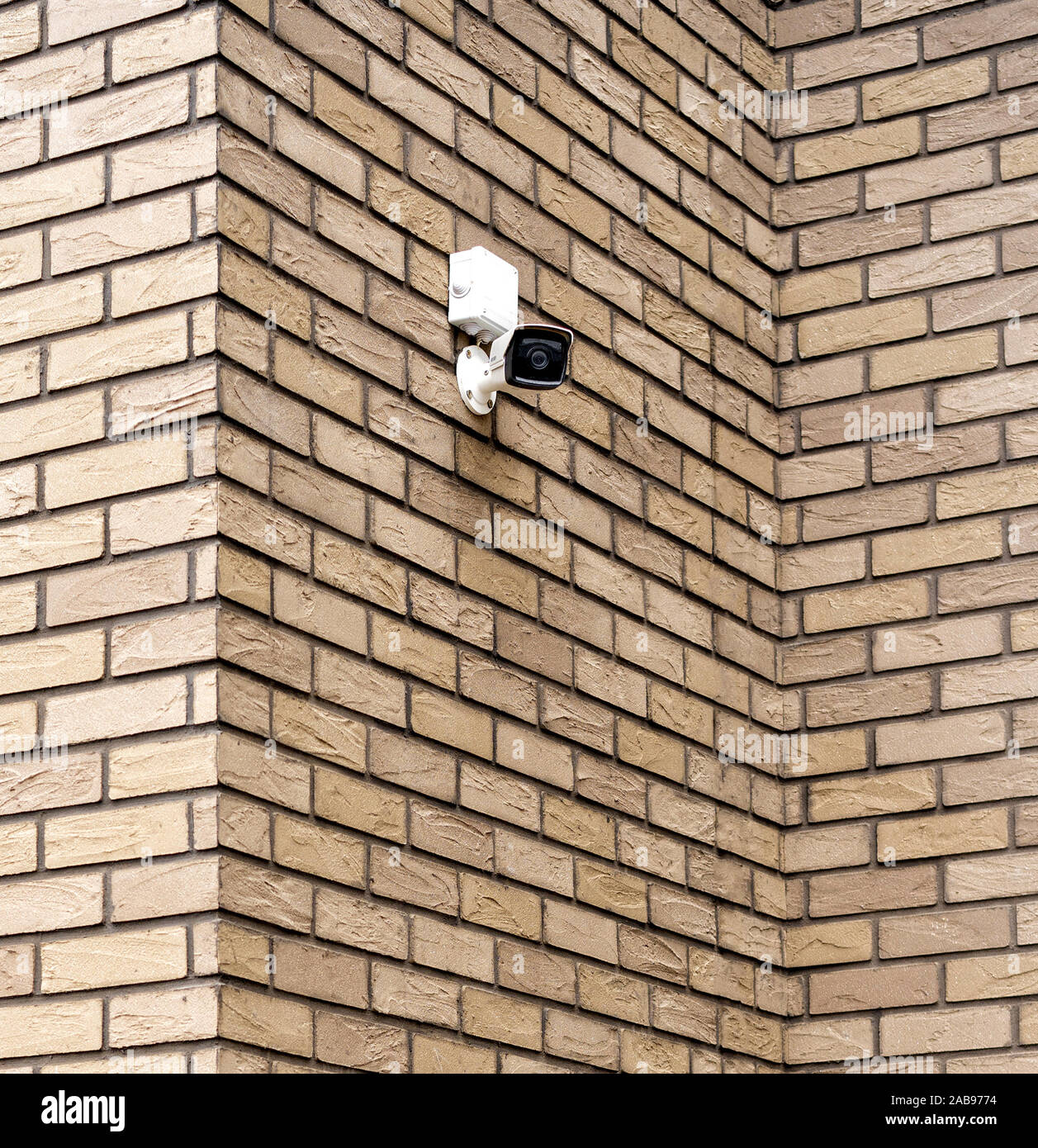 security in a residential area. surveillance video camera on the facade ...