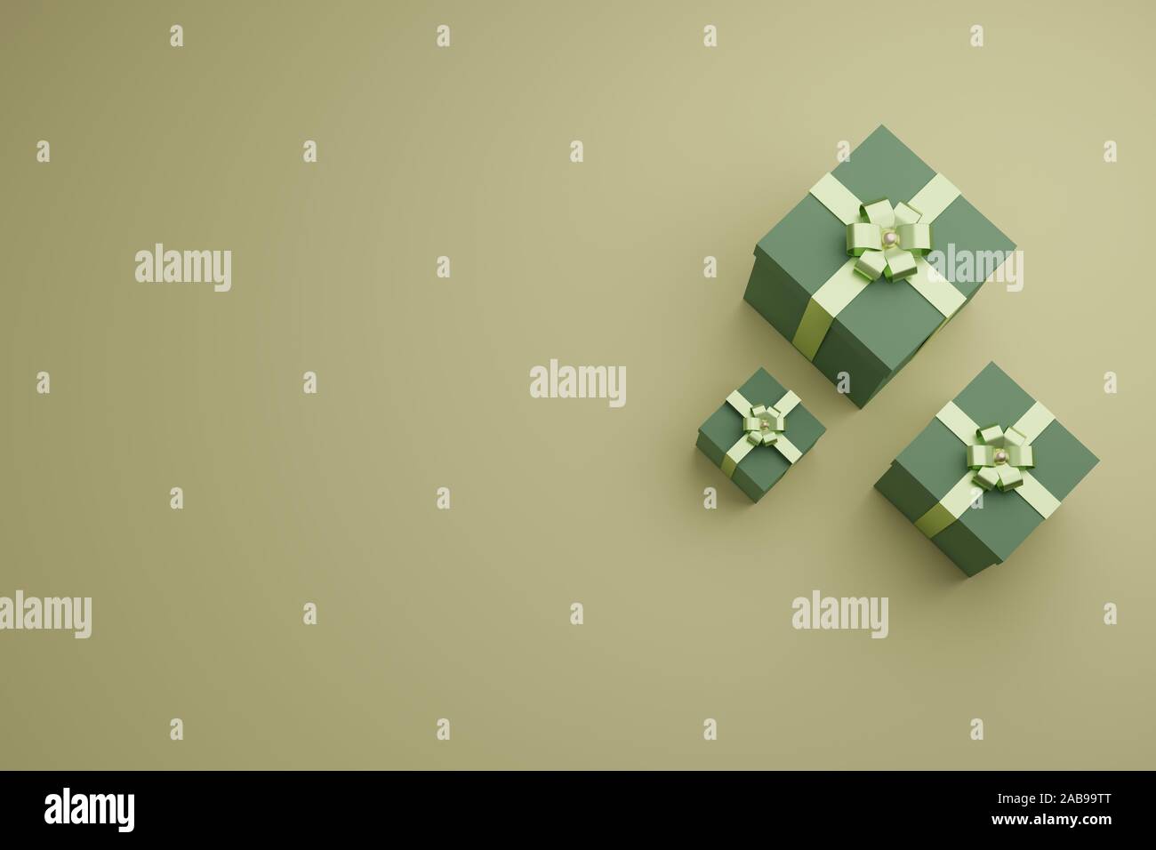 Gift boxes with shiny ribbons and bow. Festive packaging, minimalistic ...