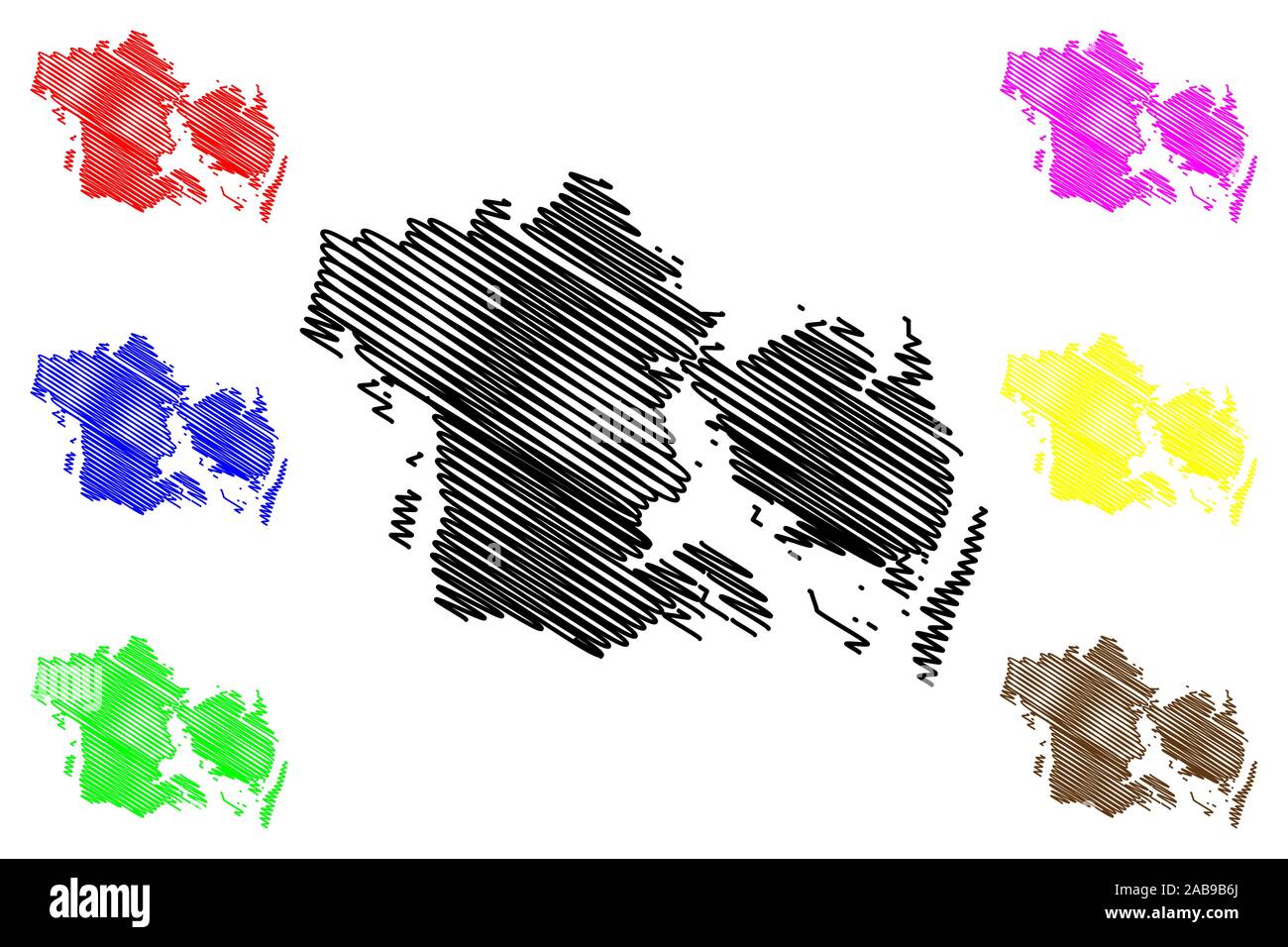 Region of Southern Denmark (Kingdom of Denmark) map vector illustration ...