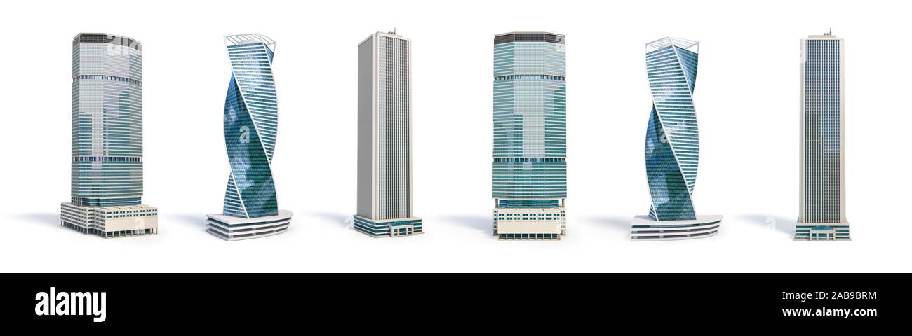 Built glass and modern commercial buildings with modern buildings Cut ...