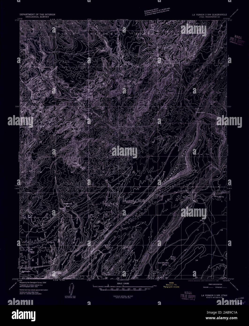 Map of la verkin hi-res stock photography and images - Alamy