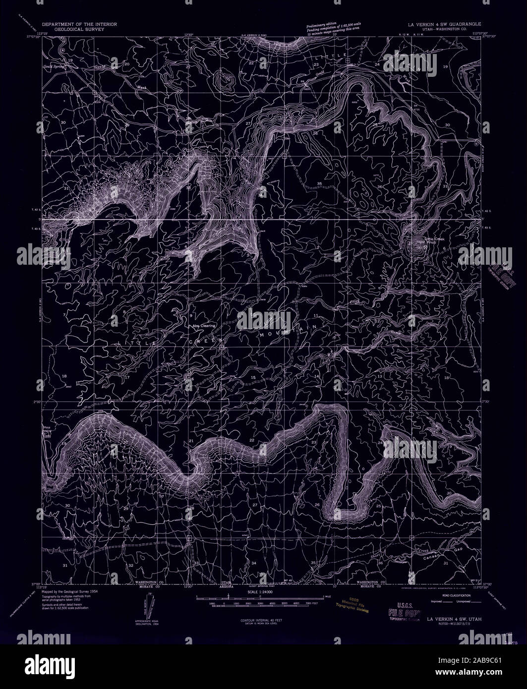 Map of la verkin hi-res stock photography and images - Alamy