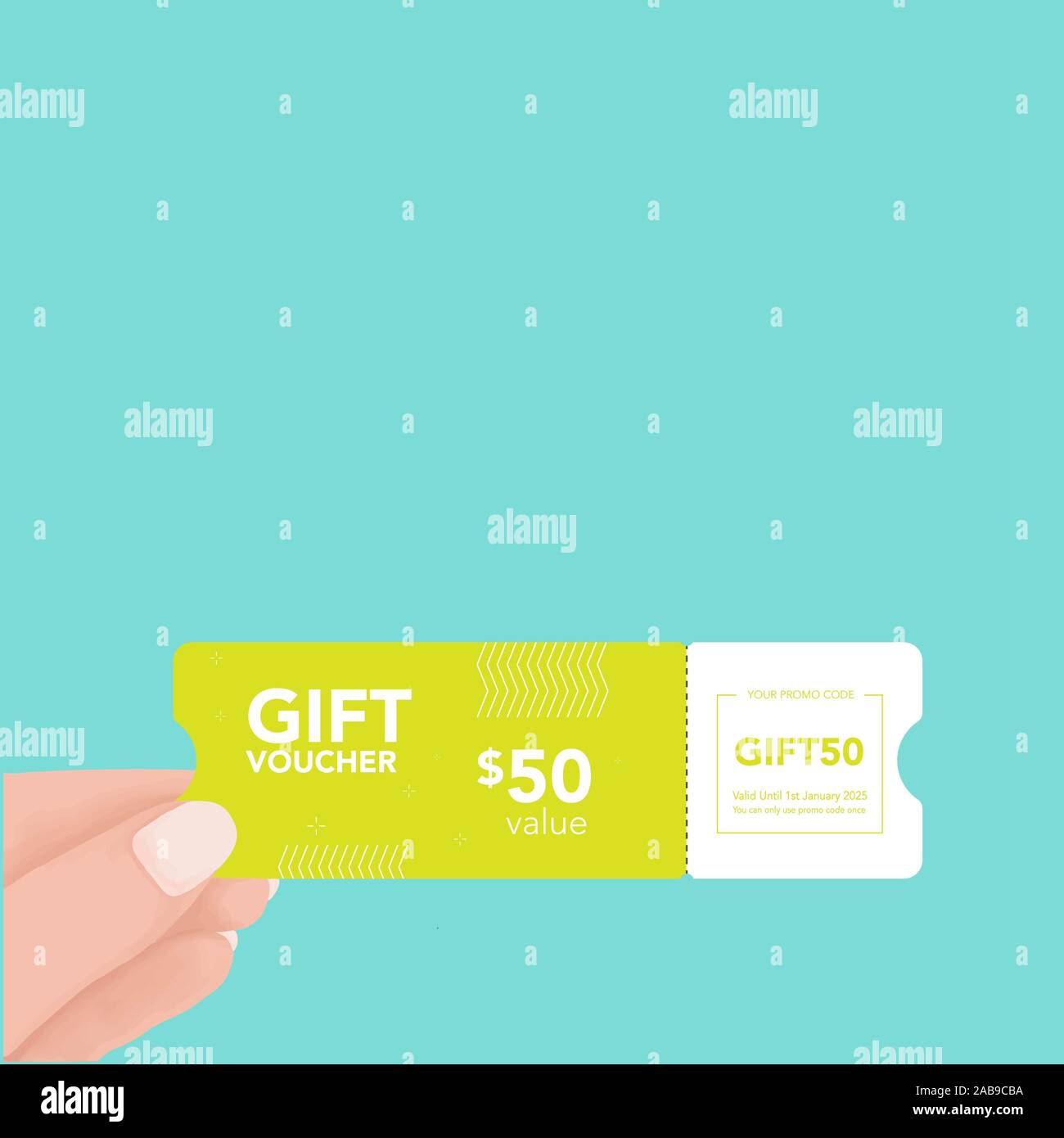 hand holding coupon. holiday and event gift card voucher concept ...
