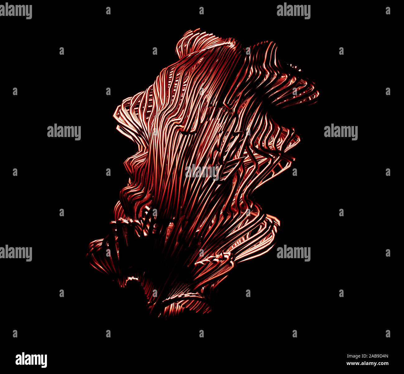 Stylish red metallic black background with lines and waves. 3d ...