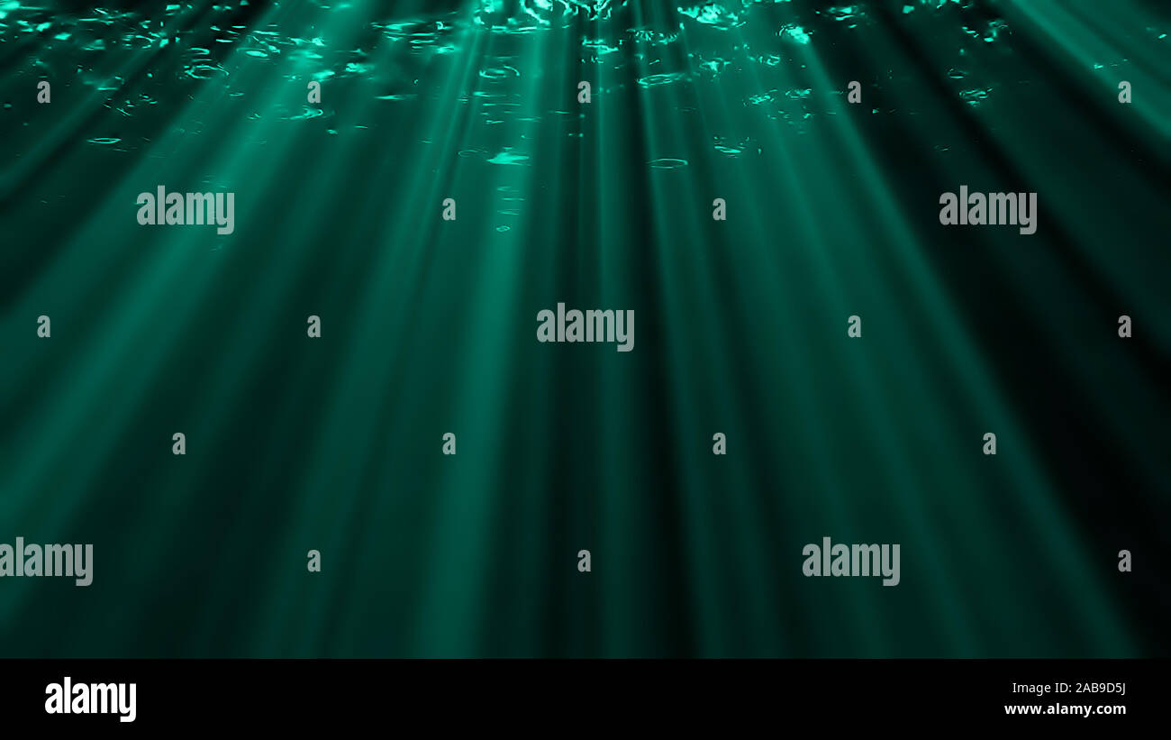 3D rendering of volumetric rays of light shining from above ...
