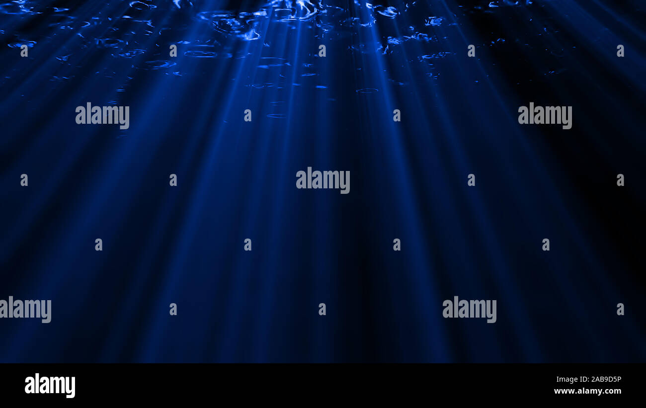 3D rendering of volumetric rays of light shining from above ...