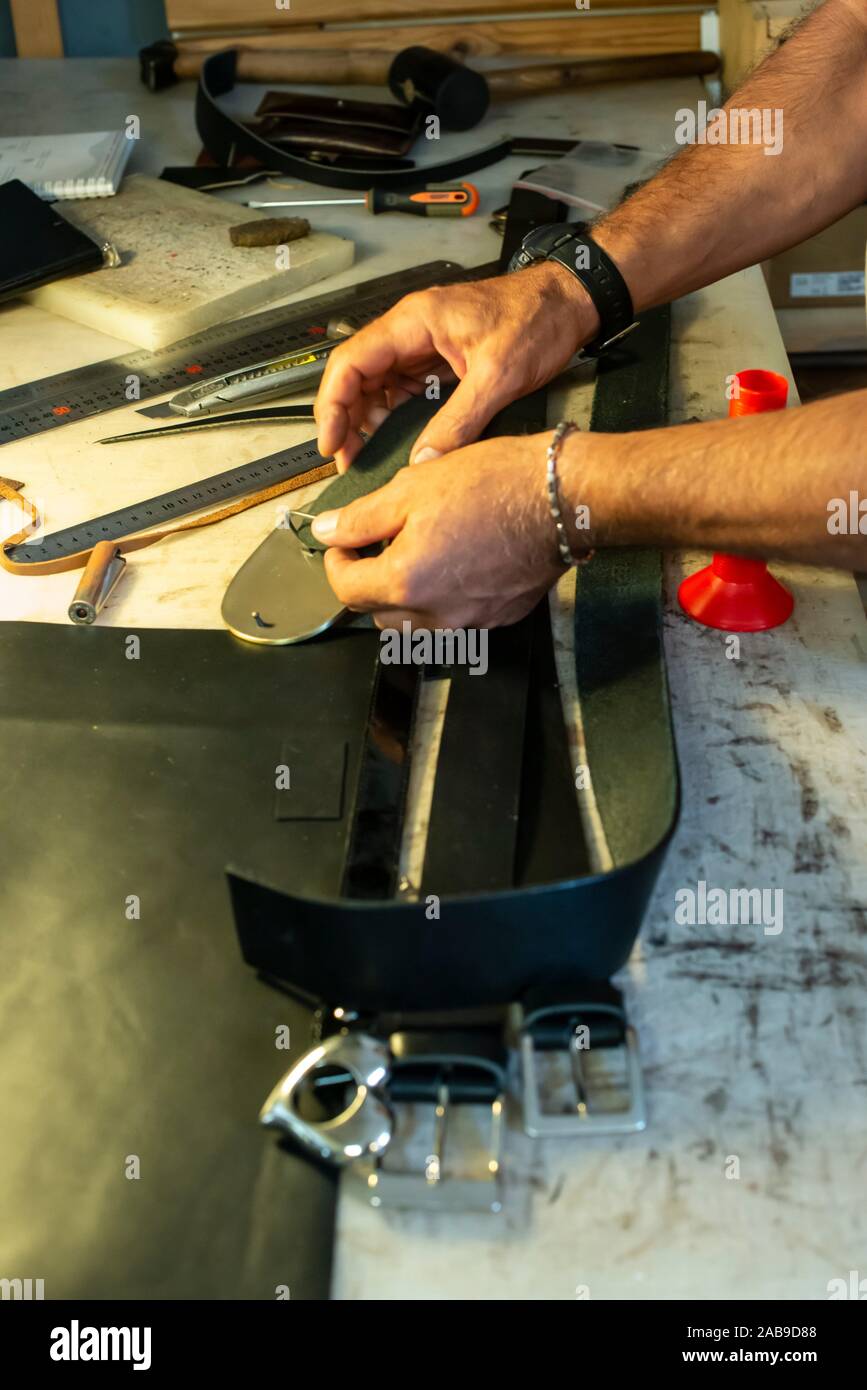 Leather production process hi-res stock photography and images - Alamy