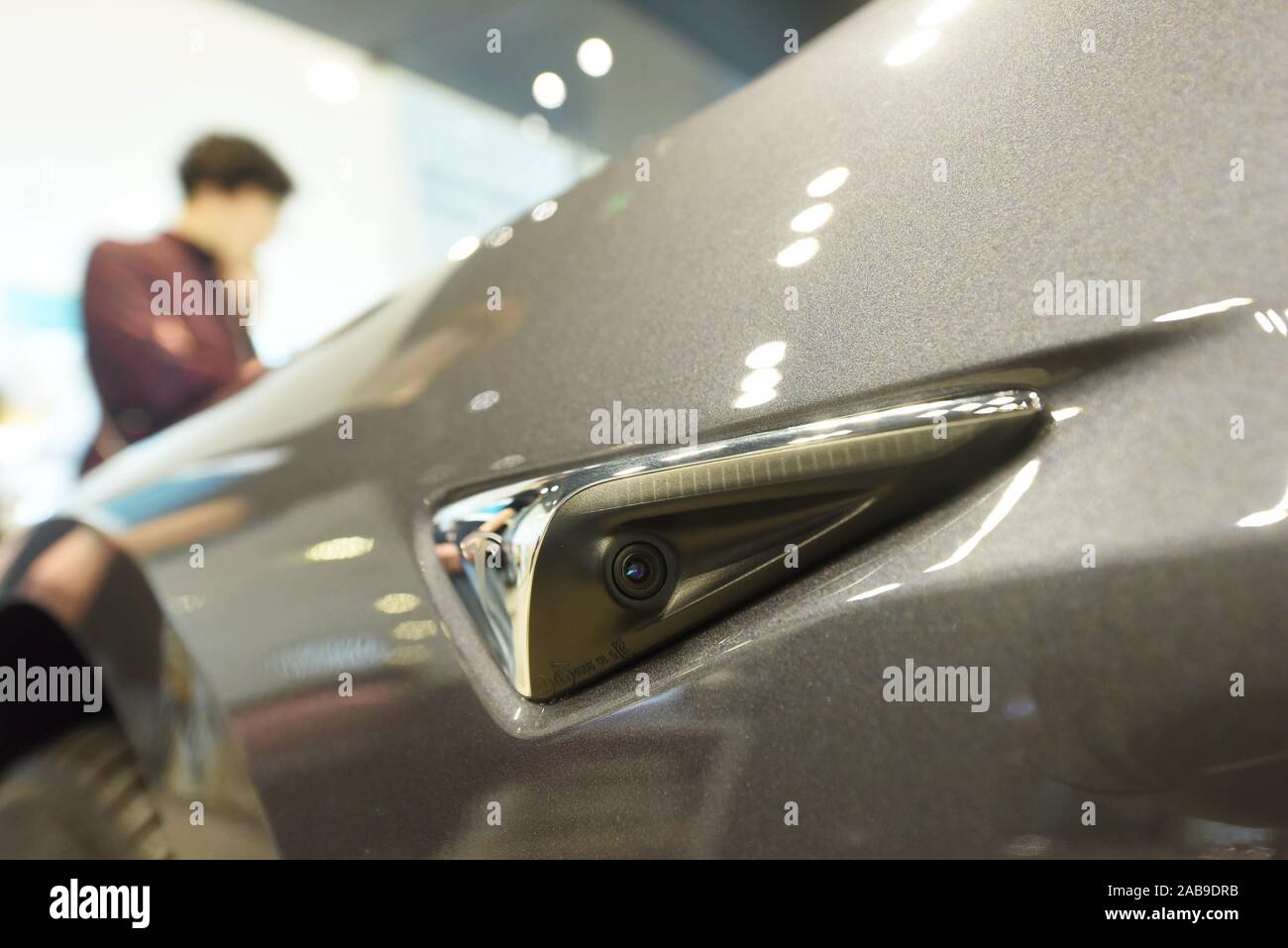 A Chinese-manufactured Tesla Model 3 electric car is on display at the ...