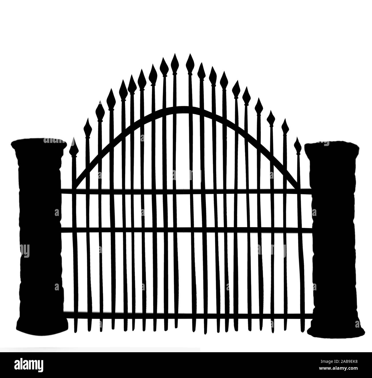 Silhouette fence Black and White Stock Photos & Images - Alamy