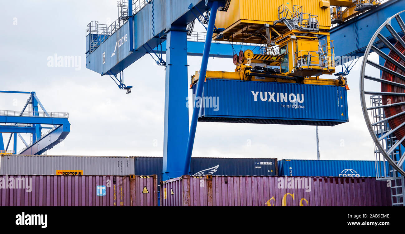 Duisburg, Ruhr area, North Rhine-Westphalia, Germany - Yuxinou train ...