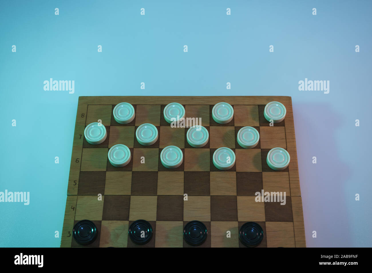 Beautiful vintage Chess board with chess in the color light. Background ...