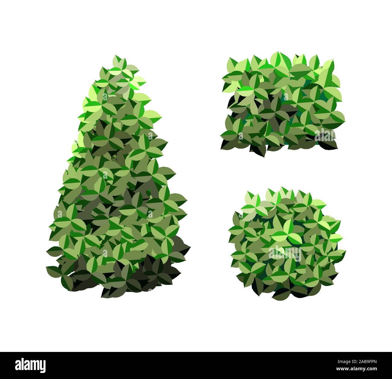 Green vegetation trees shrubs Cut Out Stock Images & Pictures - Alamy