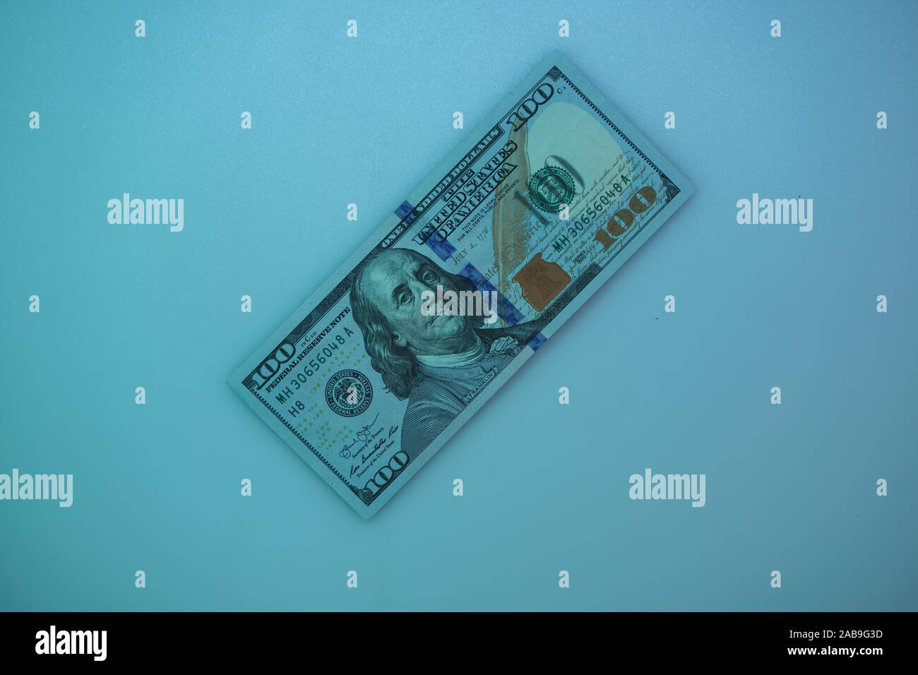 Beautiful Dollars on a table night background. American, US Dollars ...