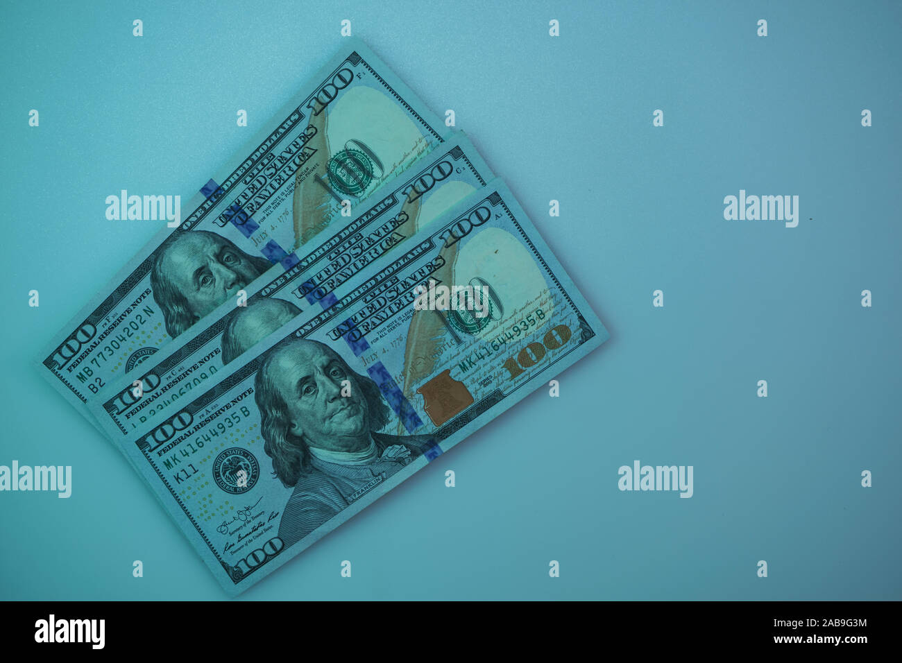 Beautiful Dollars on a table night background. American, US Dollars ...