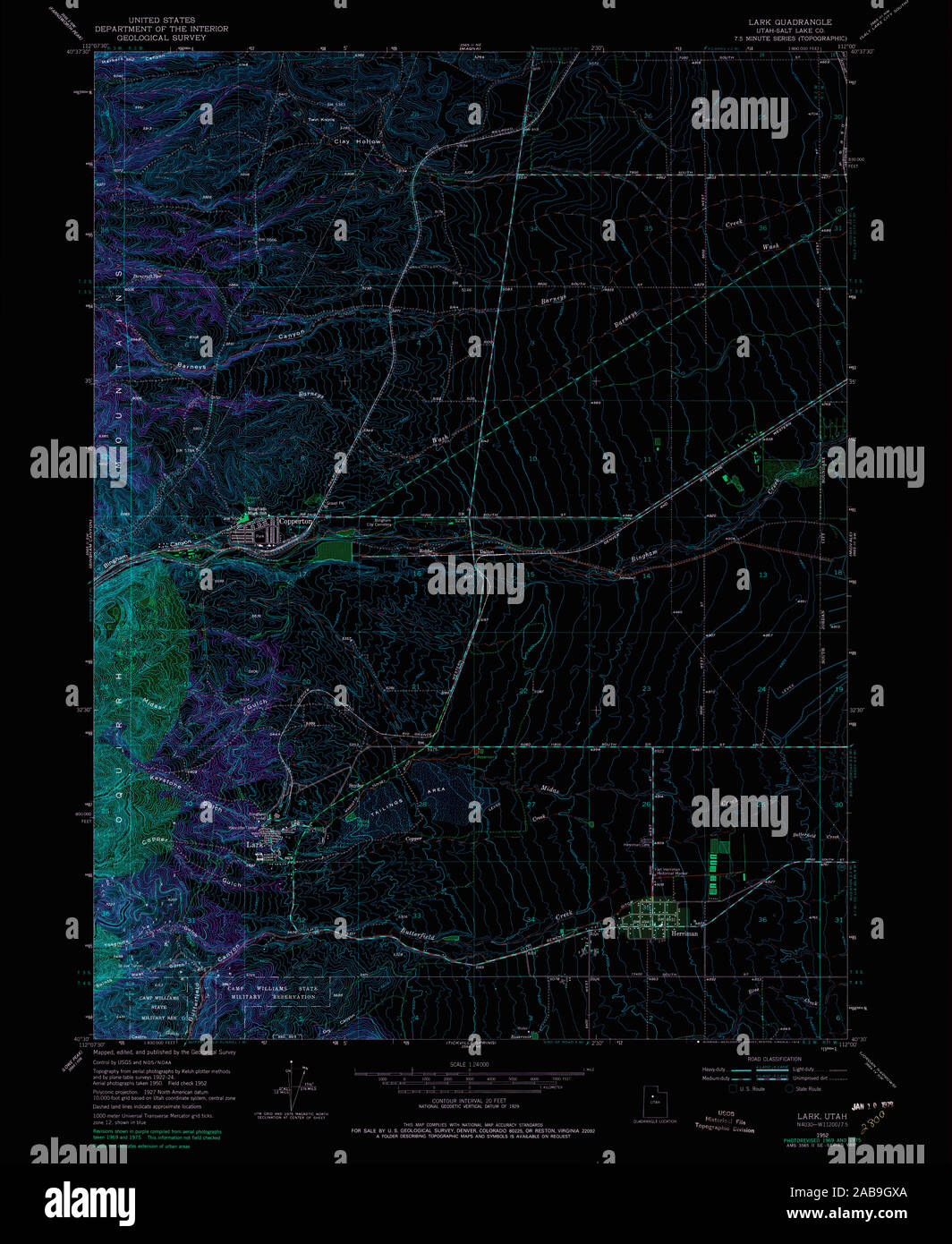 UT Lark 250265 1952 24000 Inverted Restoration Stock Photo - Alamy