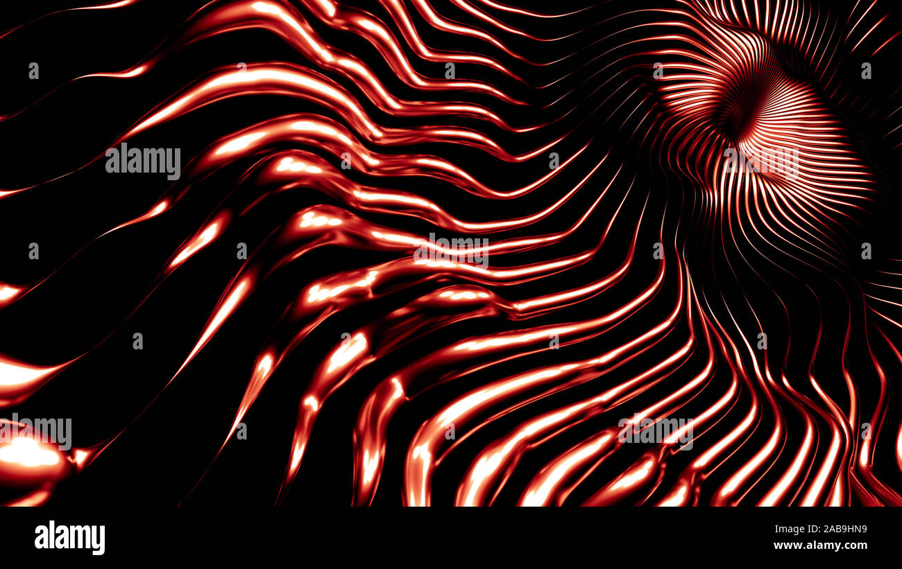 Stylish red metallic black background with lines and waves. 3d ...
