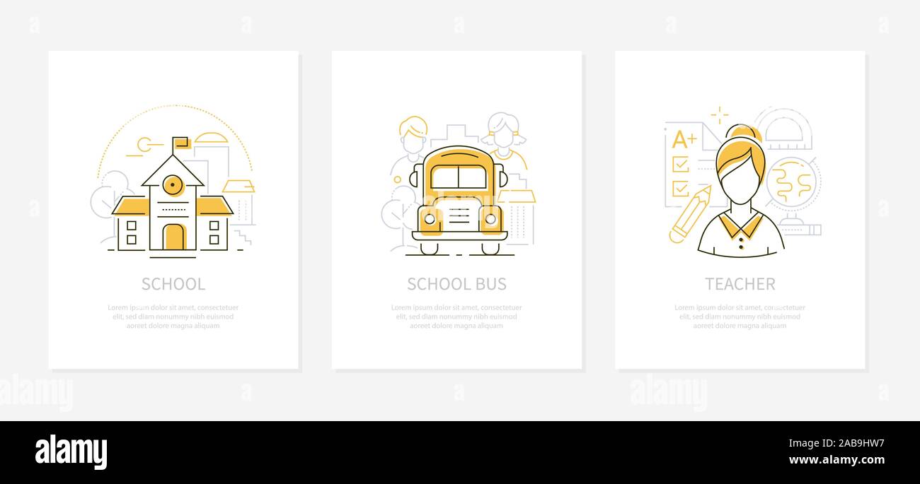 Education and learning - line design style banners Stock Vector Image ...