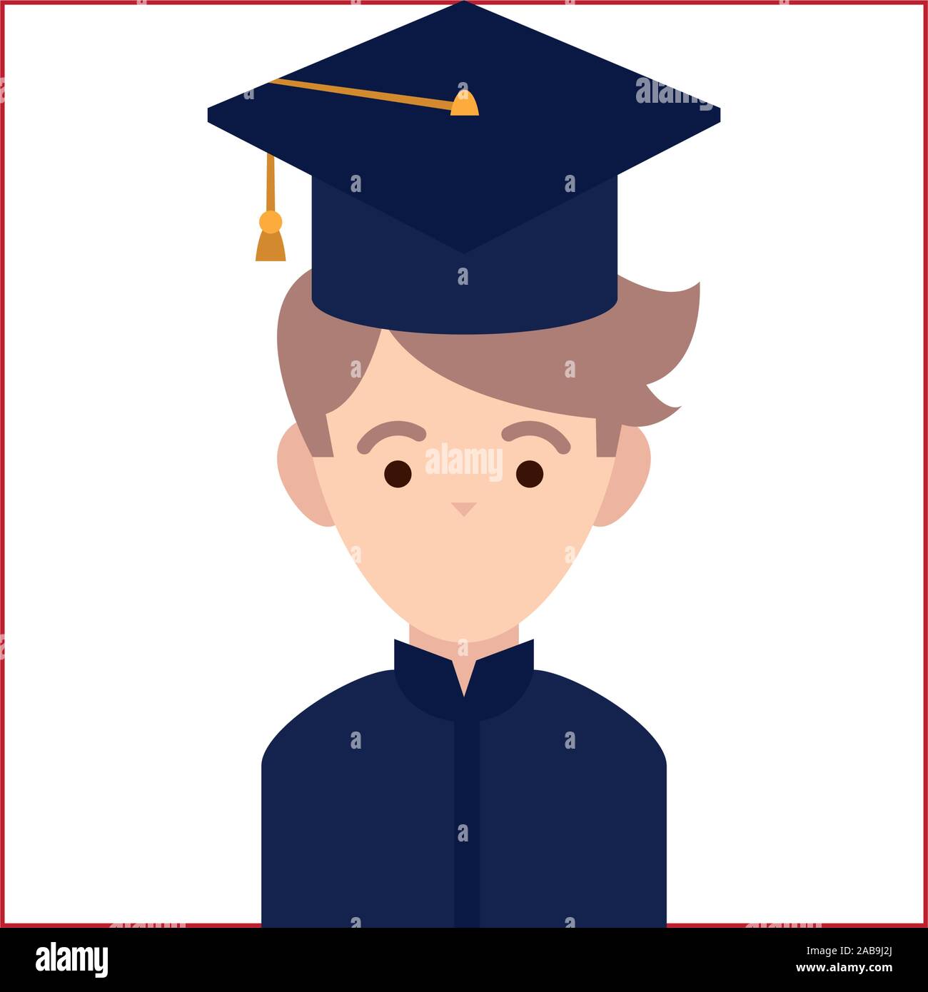 student boy with hat graduation flat style vector illustration design ...
