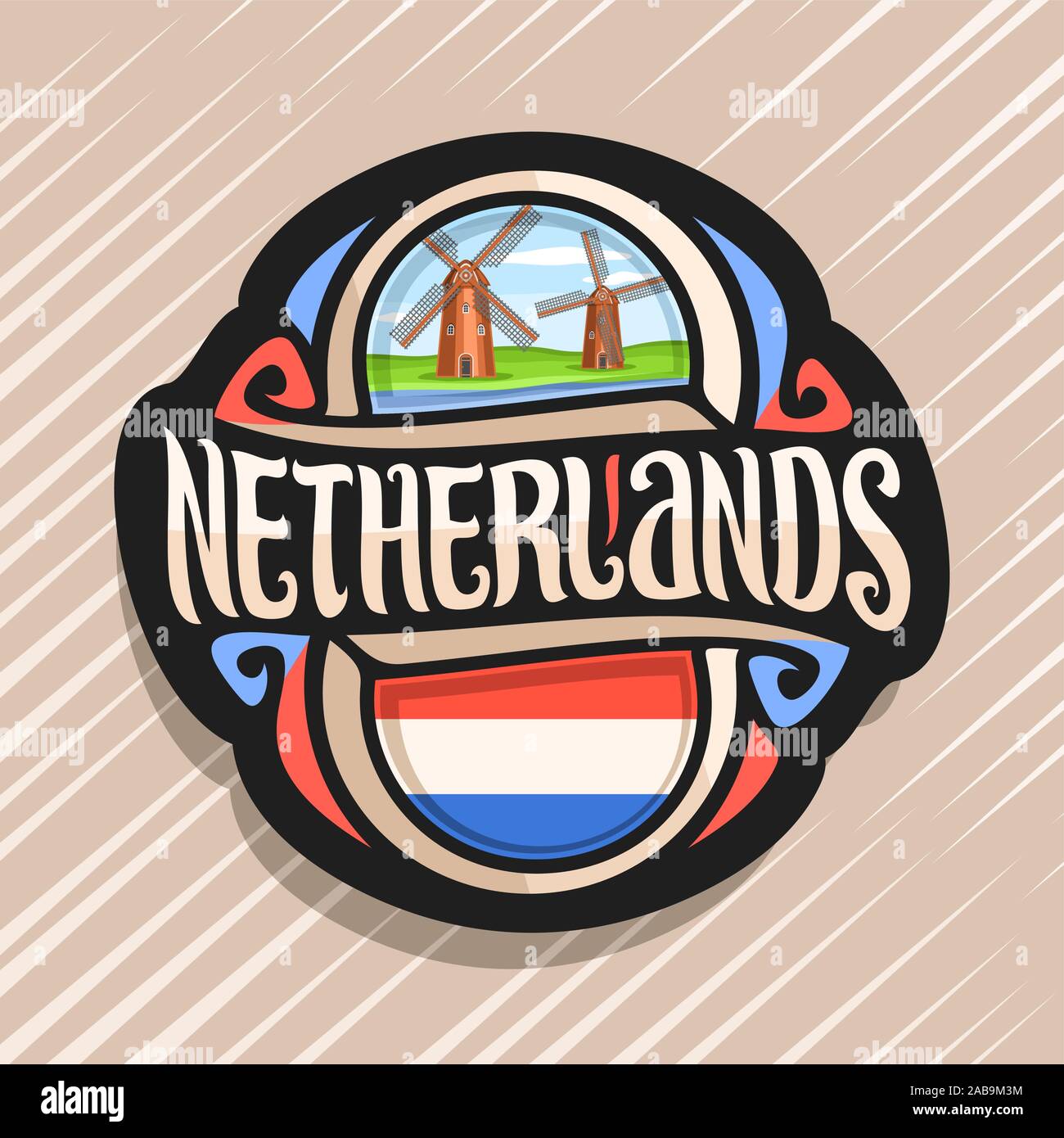 Traditional dutch windmill vector hi-res stock photography and images ...