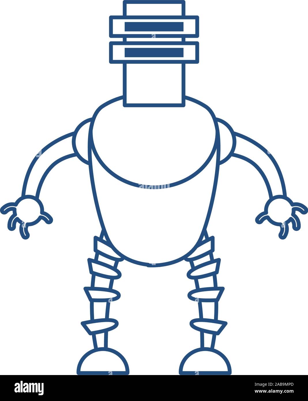 humanoid robot line style icon vector illustration design Stock Vector ...