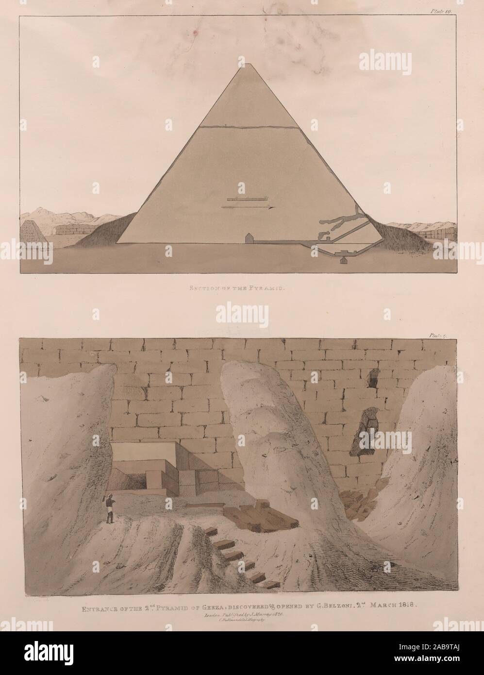 Entrance of the second pyramid of Ghizeh [Jîzah] discovered and opened ...