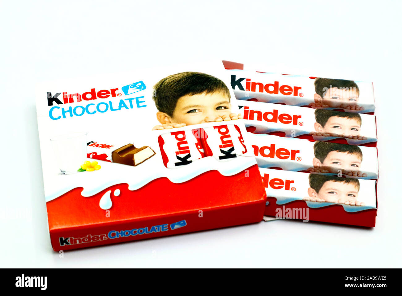 Kinder Chocolate bars. Kinder is a brand of food products made in Italy ...
