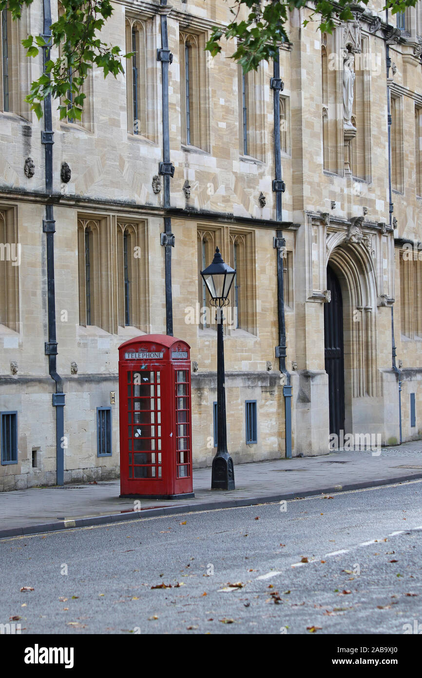traditional English phone box on a Street in St Giles Oxford outside St ...