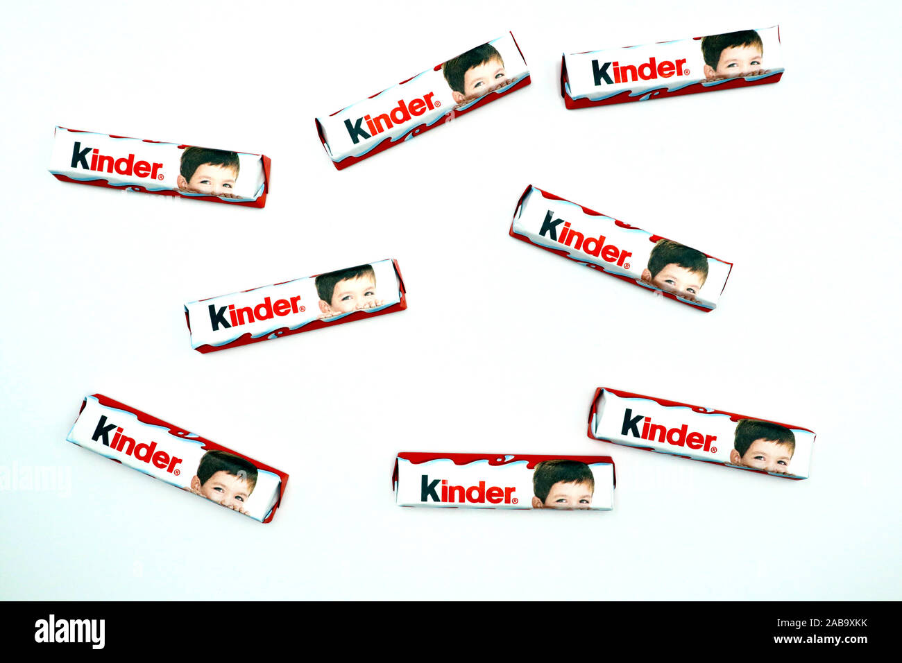 Kinder Chocolate bars. Kinder is a brand of food products made in Italy ...