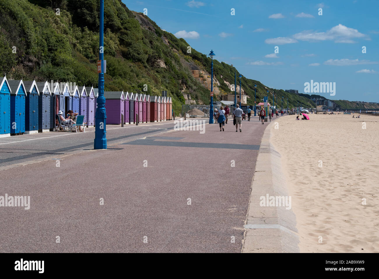 Boscombe beach huts promenade hi-res stock photography and images - Alamy