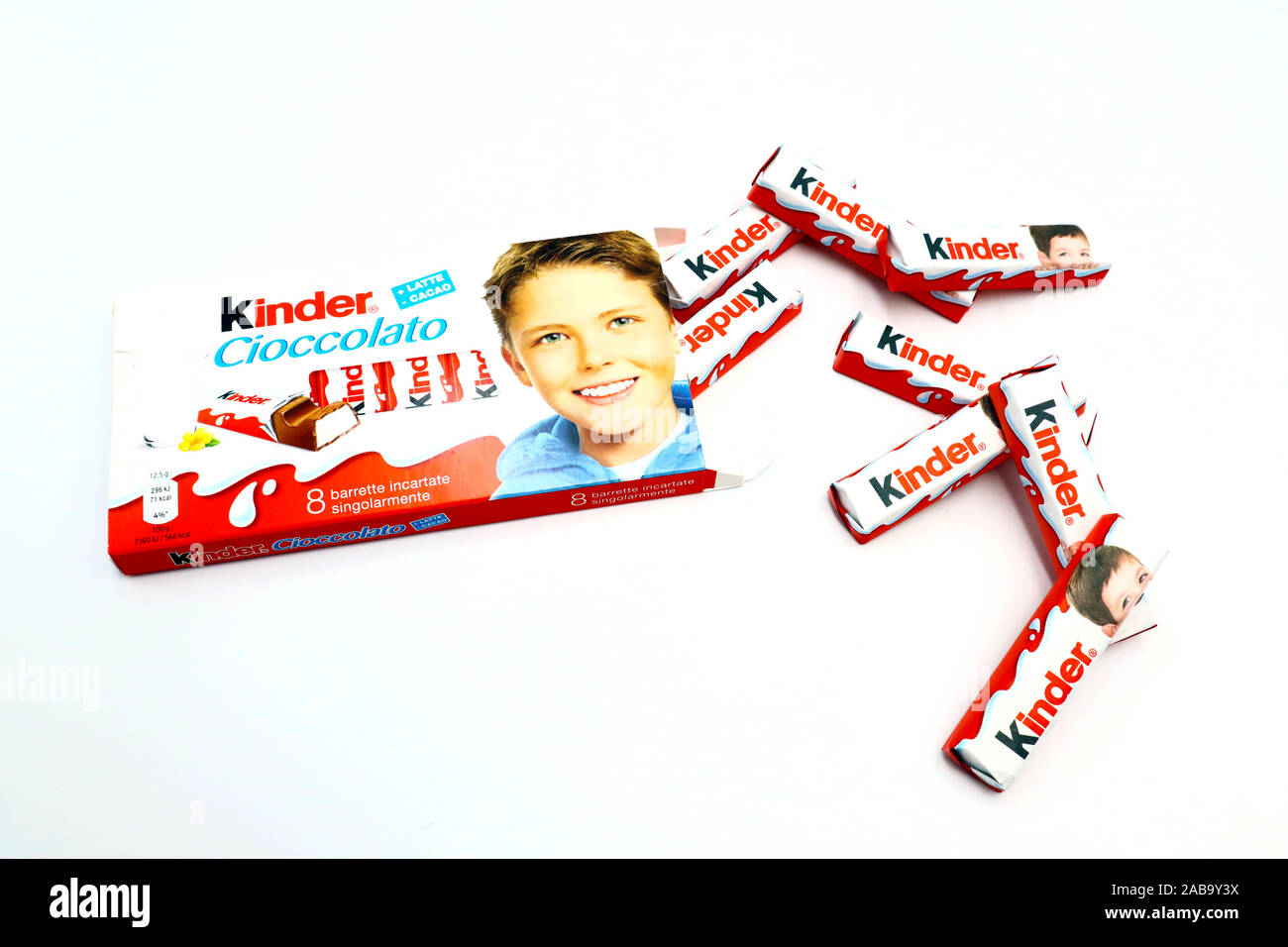Kinder Chocolate bars. Kinder is a brand of food products made in Italy ...