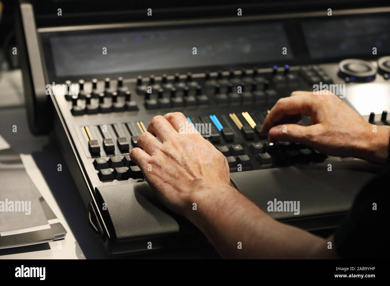Sound control board operator hi-res stock photography and images - Alamy